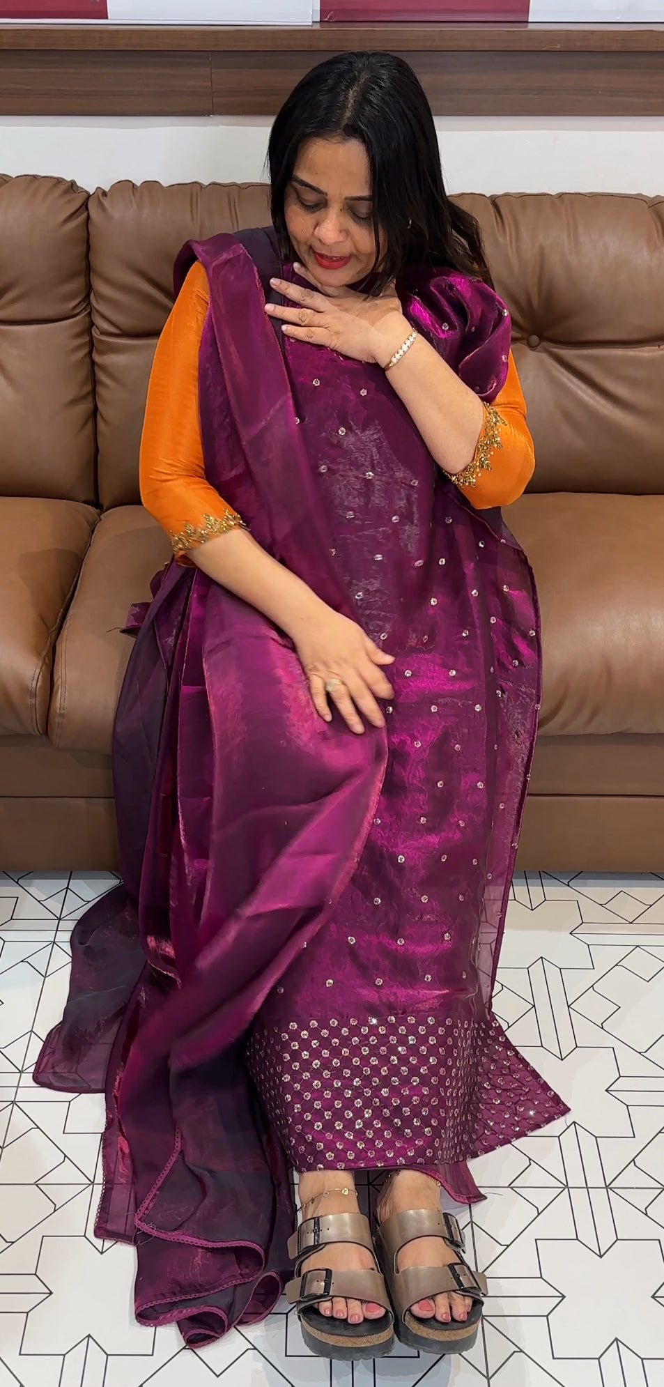 VELVET ORGANZA UNSTITCHED SALWAR SUITS - IHA 20010 – Iha Designs Bridal ...